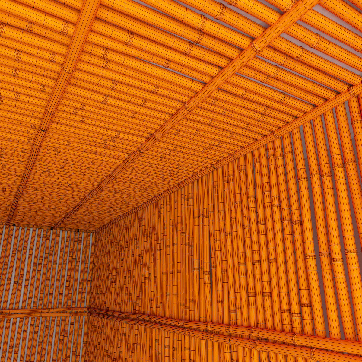 Bamboo ceiling 3D model | CGTrader