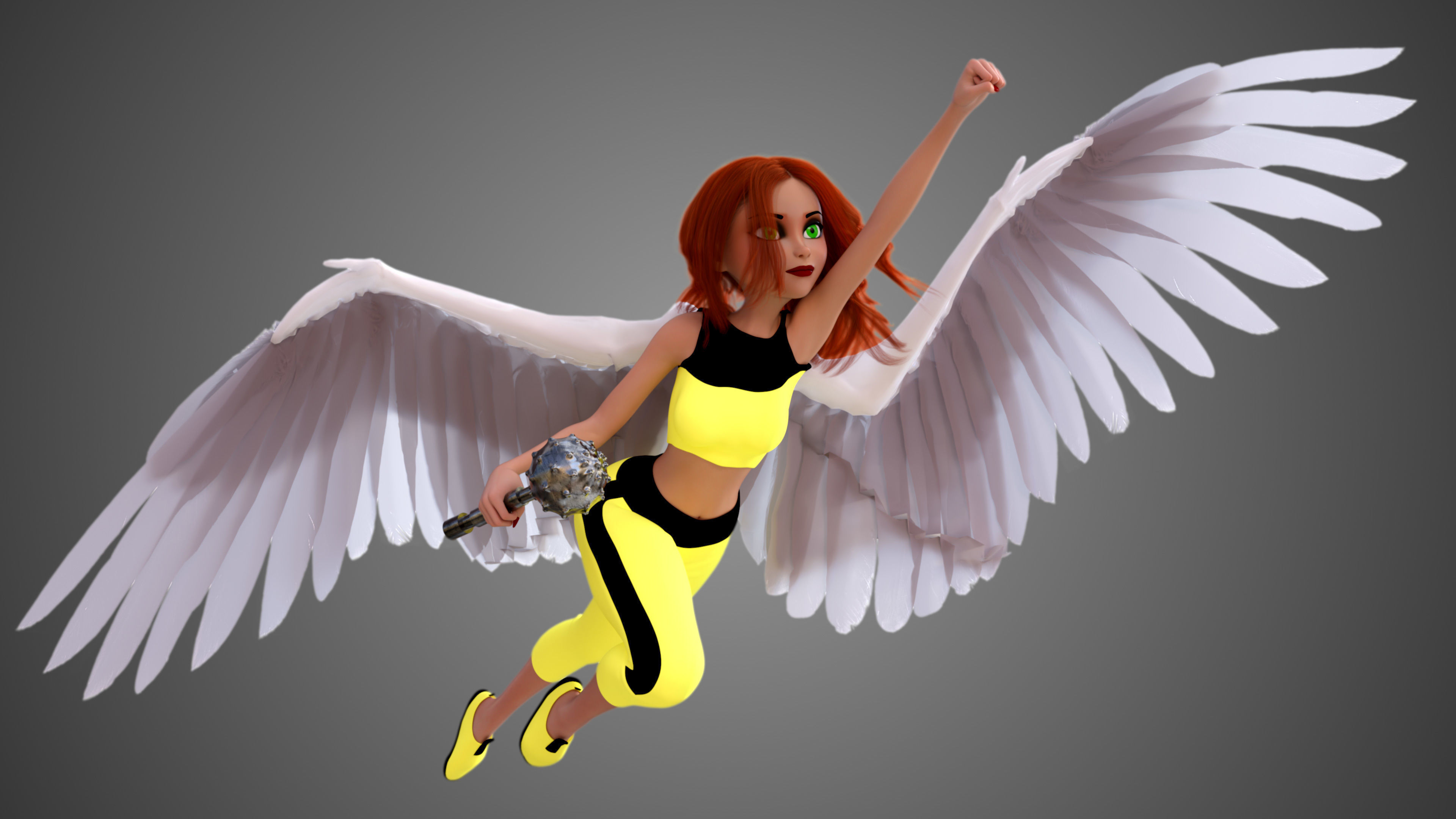Hawkgirl Justice League Unlimited 3D model animated rigged | CGTrader