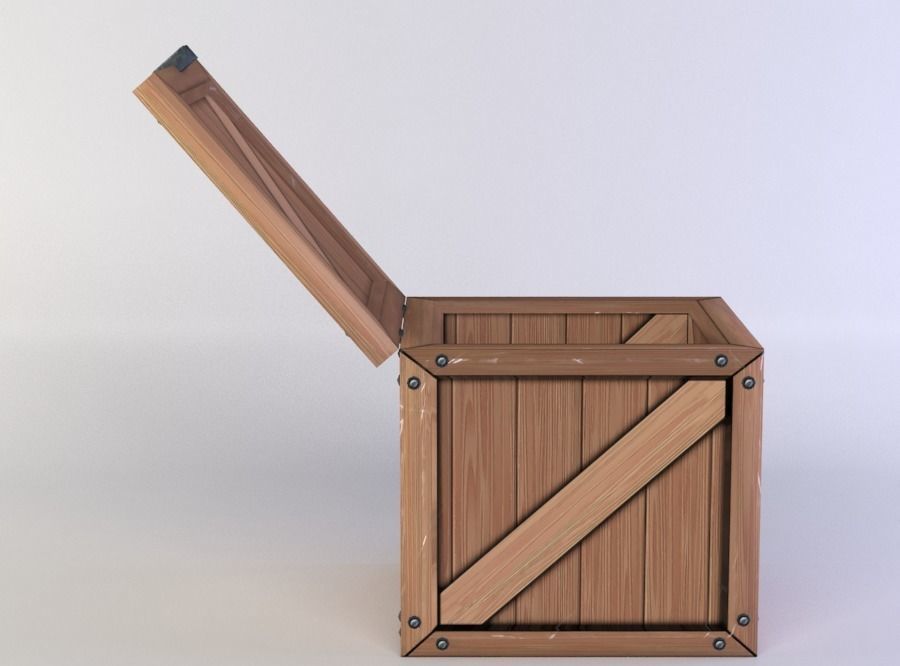 3D model Wooden open box VR / AR / low-poly | CGTrader
