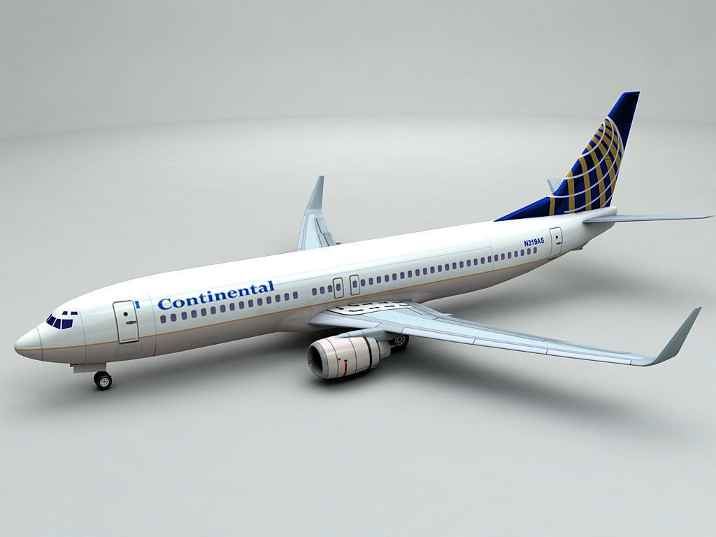 3D model Boeing 737-800 NG Airliner - Continental Airlines VR / AR ...