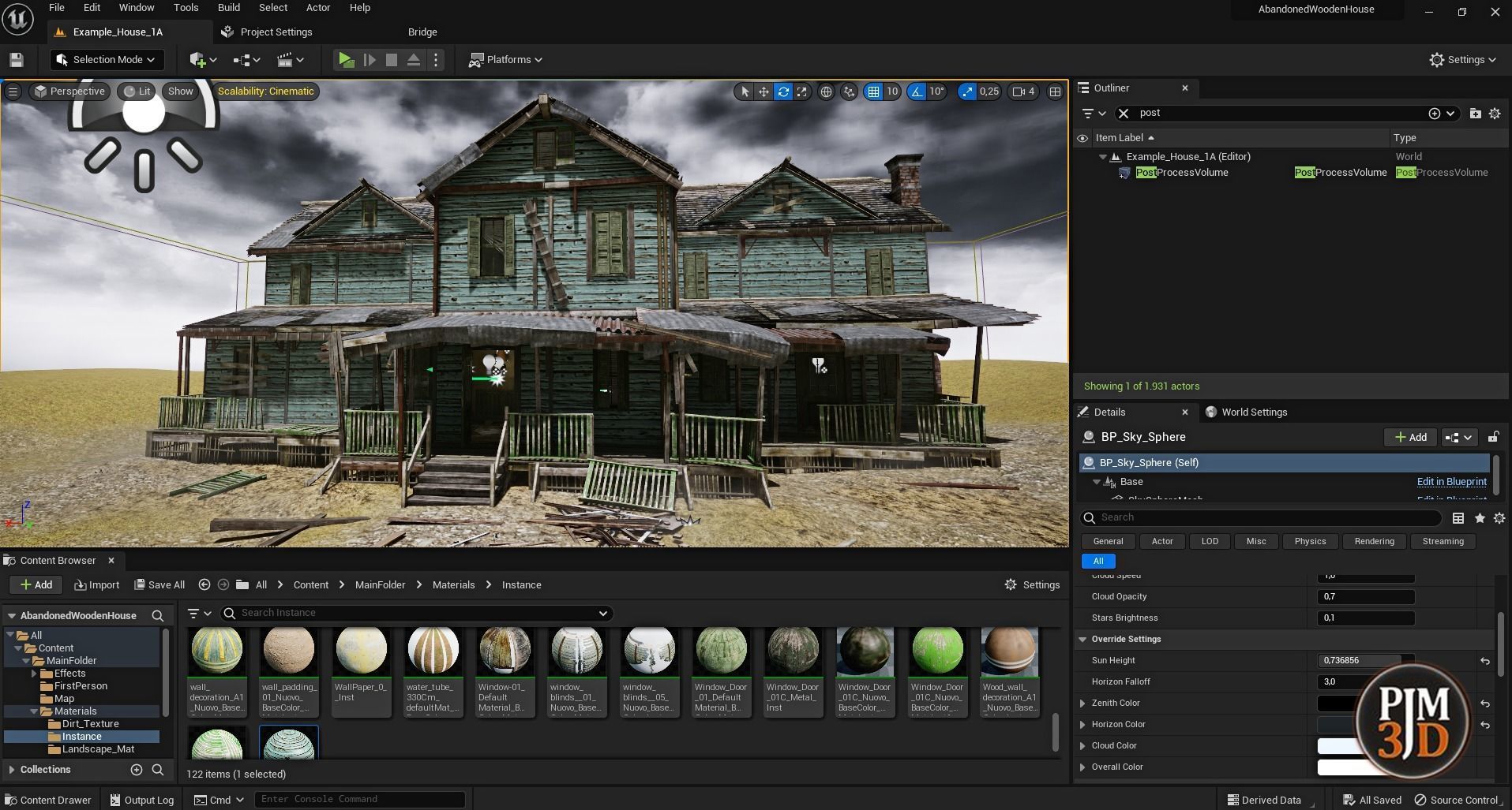 3D model UE4 UE5 Abandoned wooden house modular V01 Basic package VR ...