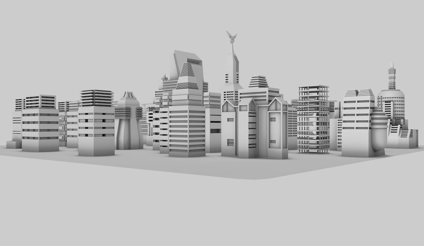 Simple City Concept 3D model | CGTrader