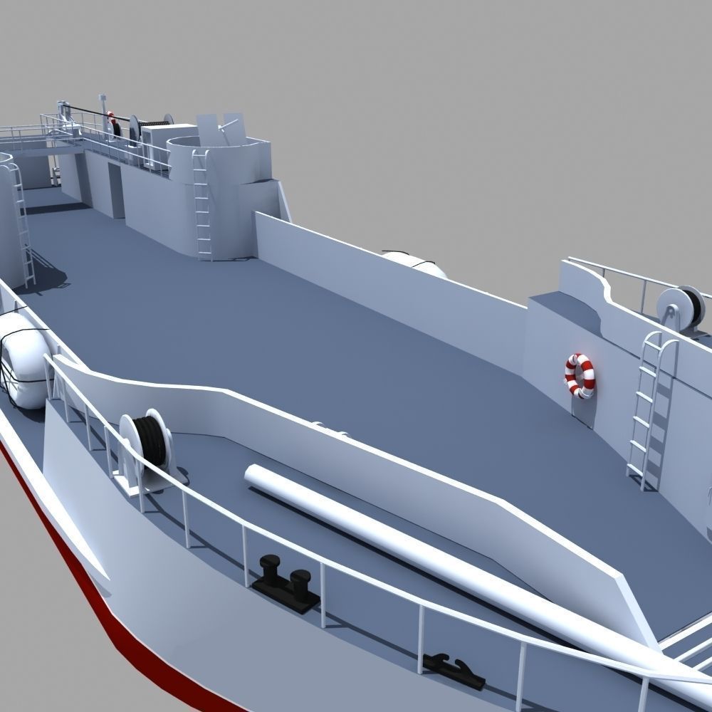 LCT Tank Landing Ship 3D Model MAX OBJ FBX - CGTrader.com