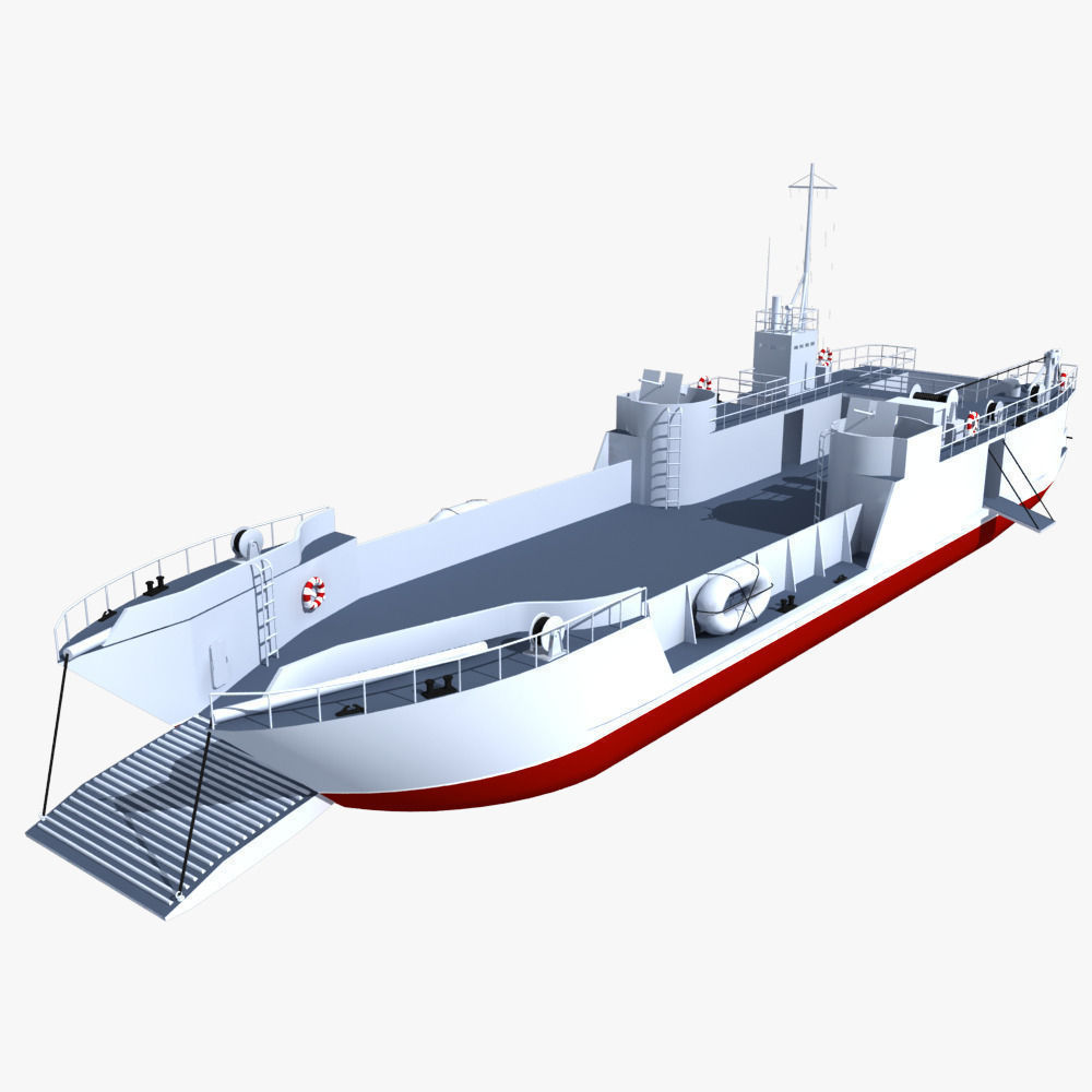 LCT Tank Landing Ship 3D Model MAX OBJ FBX - CGTrader.com