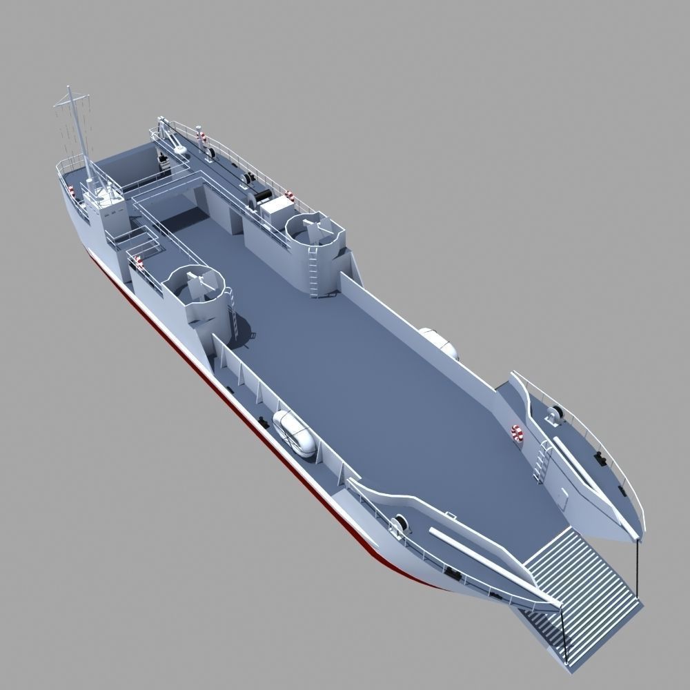 LCT Tank Landing Ship 3D Model MAX OBJ FBX - CGTrader.com