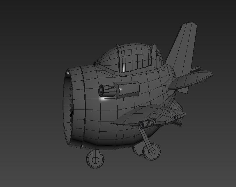 3D model Stylized WAR PLANE for games and animation VR / AR / low-poly ...