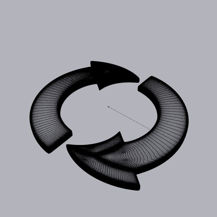 3D model Half circle arrow VR / AR / low-poly | CGTrader