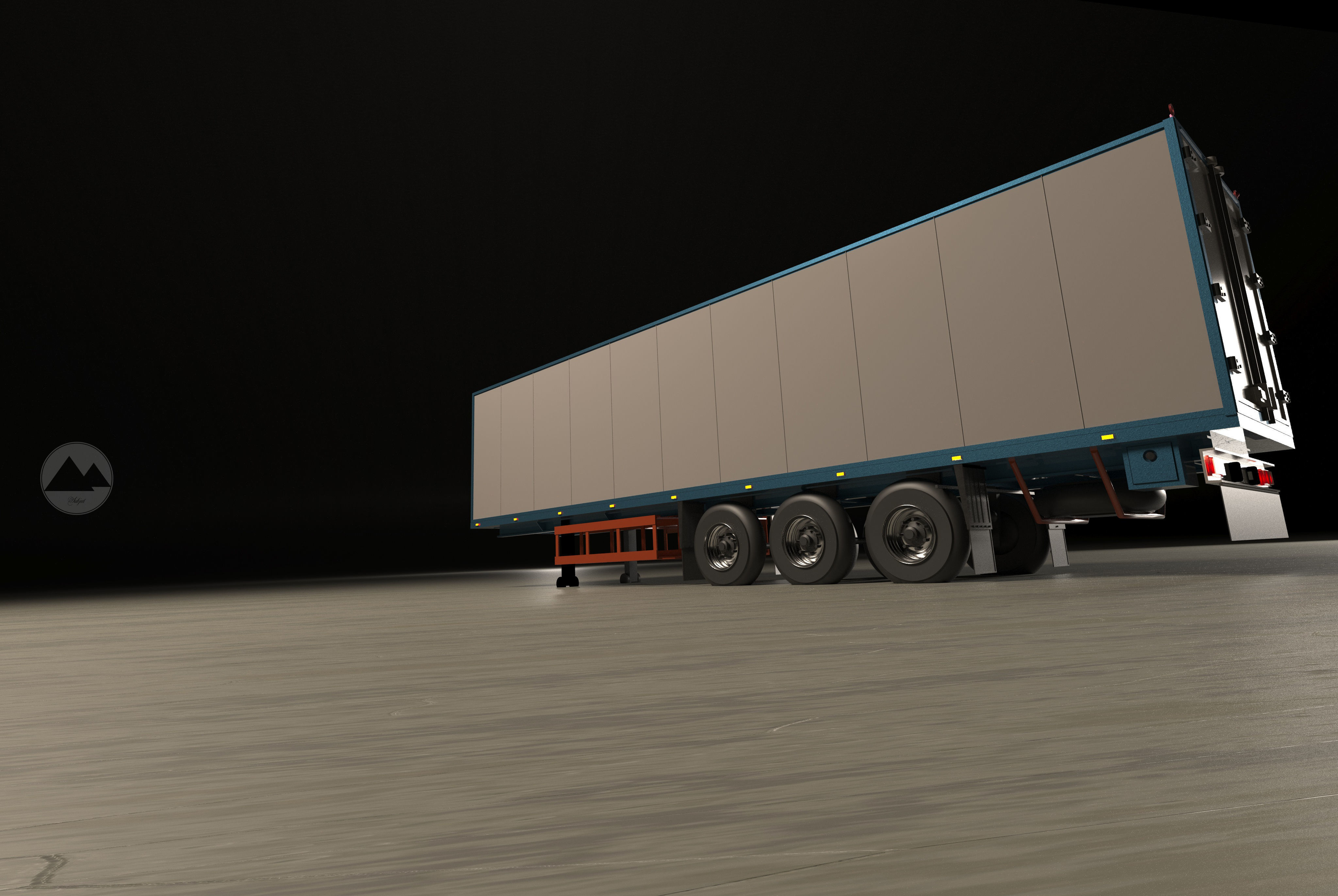 The truck trailer 3D model | CGTrader