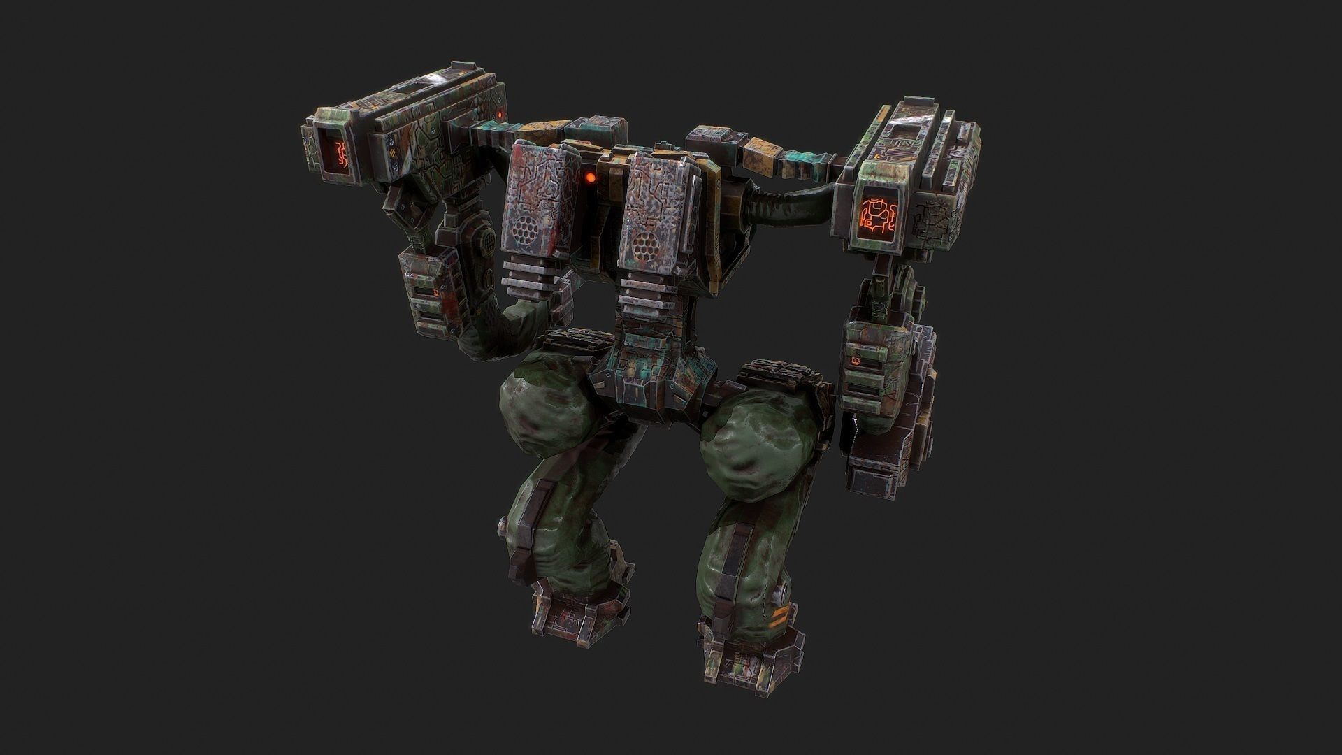 3D model Low poly detailed sci fi war robot mech VR / AR / low-poly ...