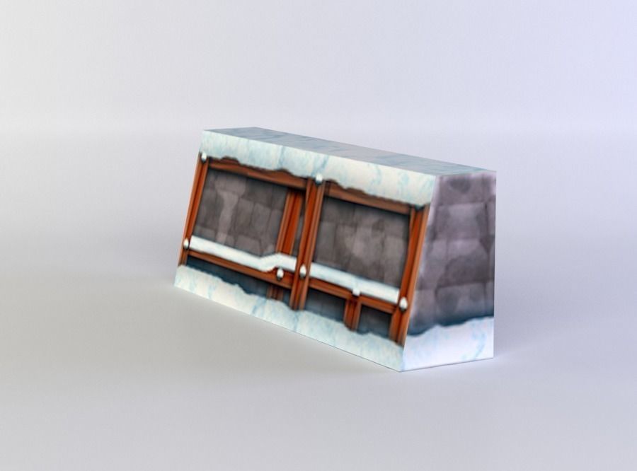 3D model Rampart wooden shelf with snow VR / AR / low-poly | CGTrader