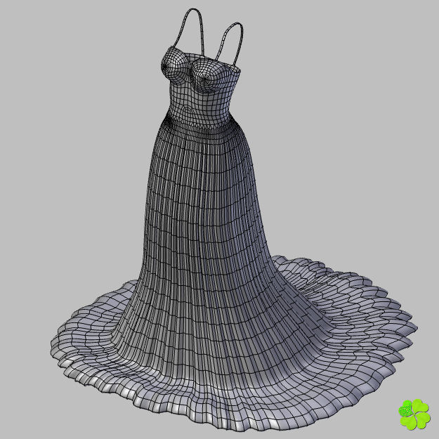 3D model Evening dress low poly VR / AR / low-poly | CGTrader