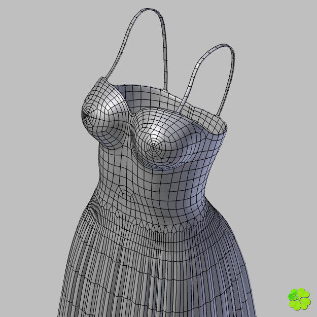 3D model Evening dress low poly VR / AR / low-poly | CGTrader