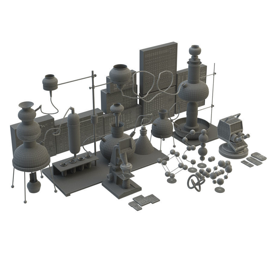 Medical laboratory set 3 3D model | CGTrader