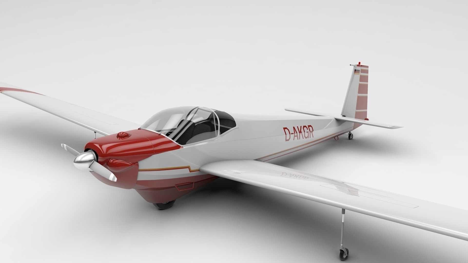 Scheibe Falke SF-25 Aircraft 3D model animated rigged | CGTrader