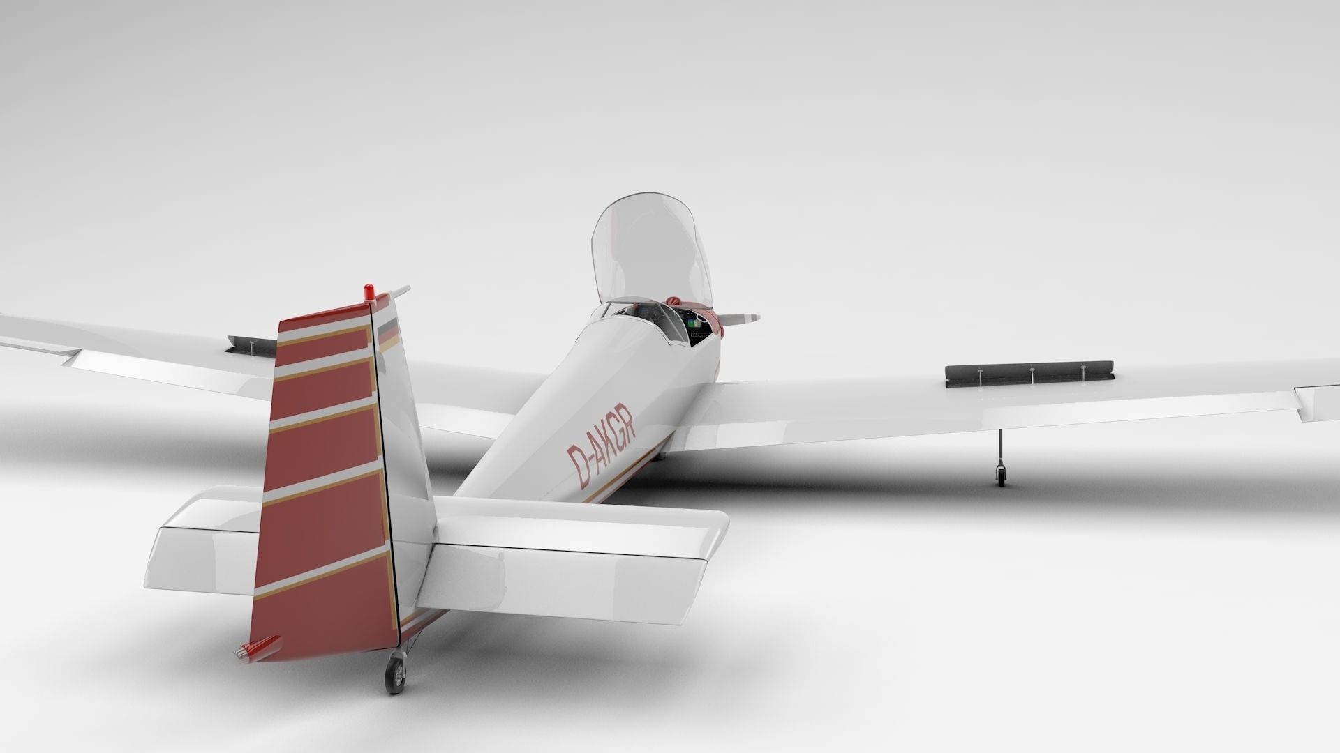 Scheibe Falke SF-25 Aircraft 3D model animated rigged | CGTrader