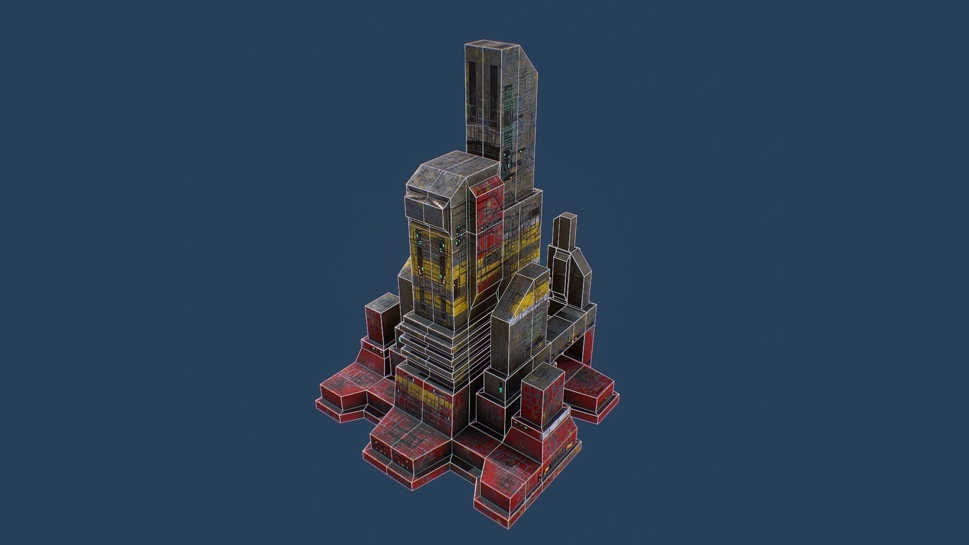 3D model Low poly sci fi building VR / AR / low-poly | CGTrader