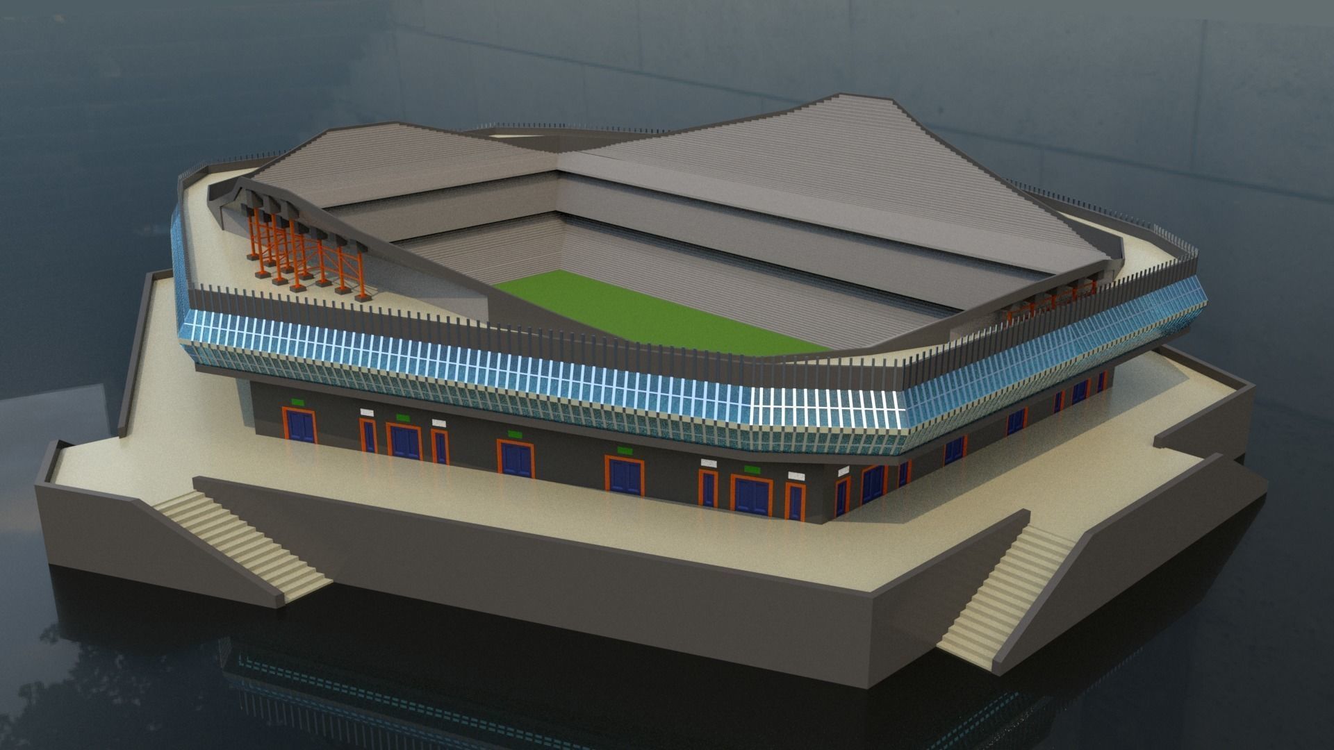 Stadium Wood Exterior 3D model | CGTrader