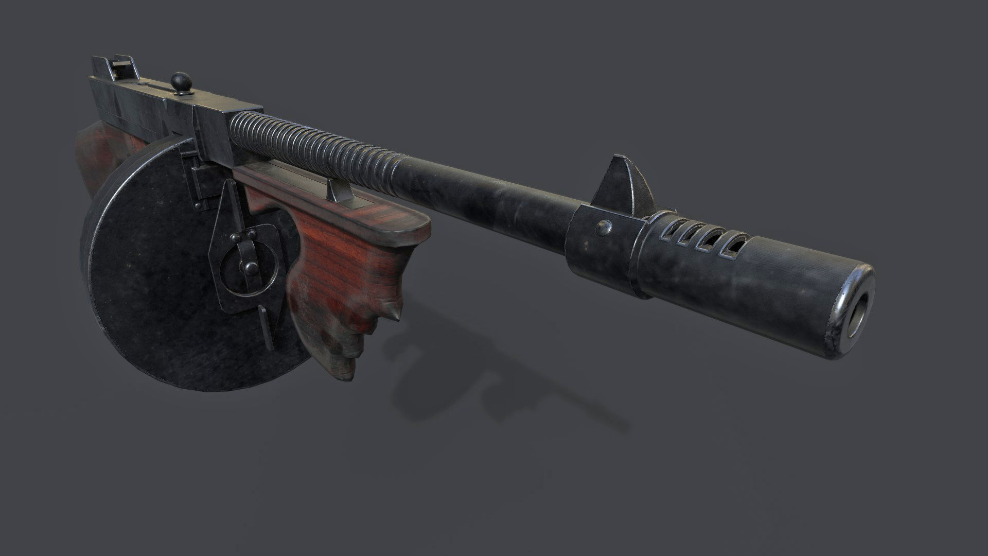 3D model Thompson gun of 1928 VR / AR / low-poly | CGTrader
