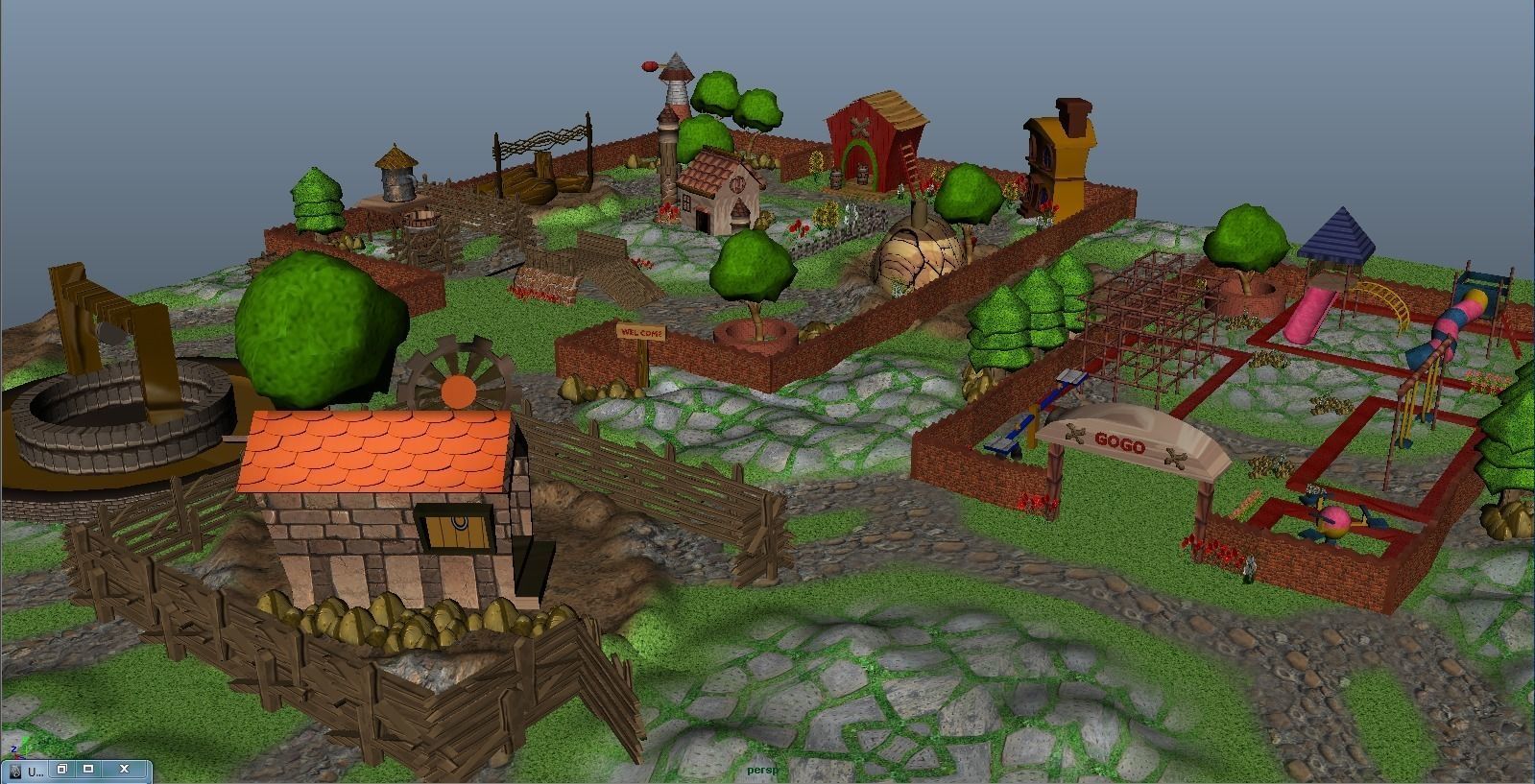 3D model Cartoon Background Design VR / AR / low-poly | CGTrader