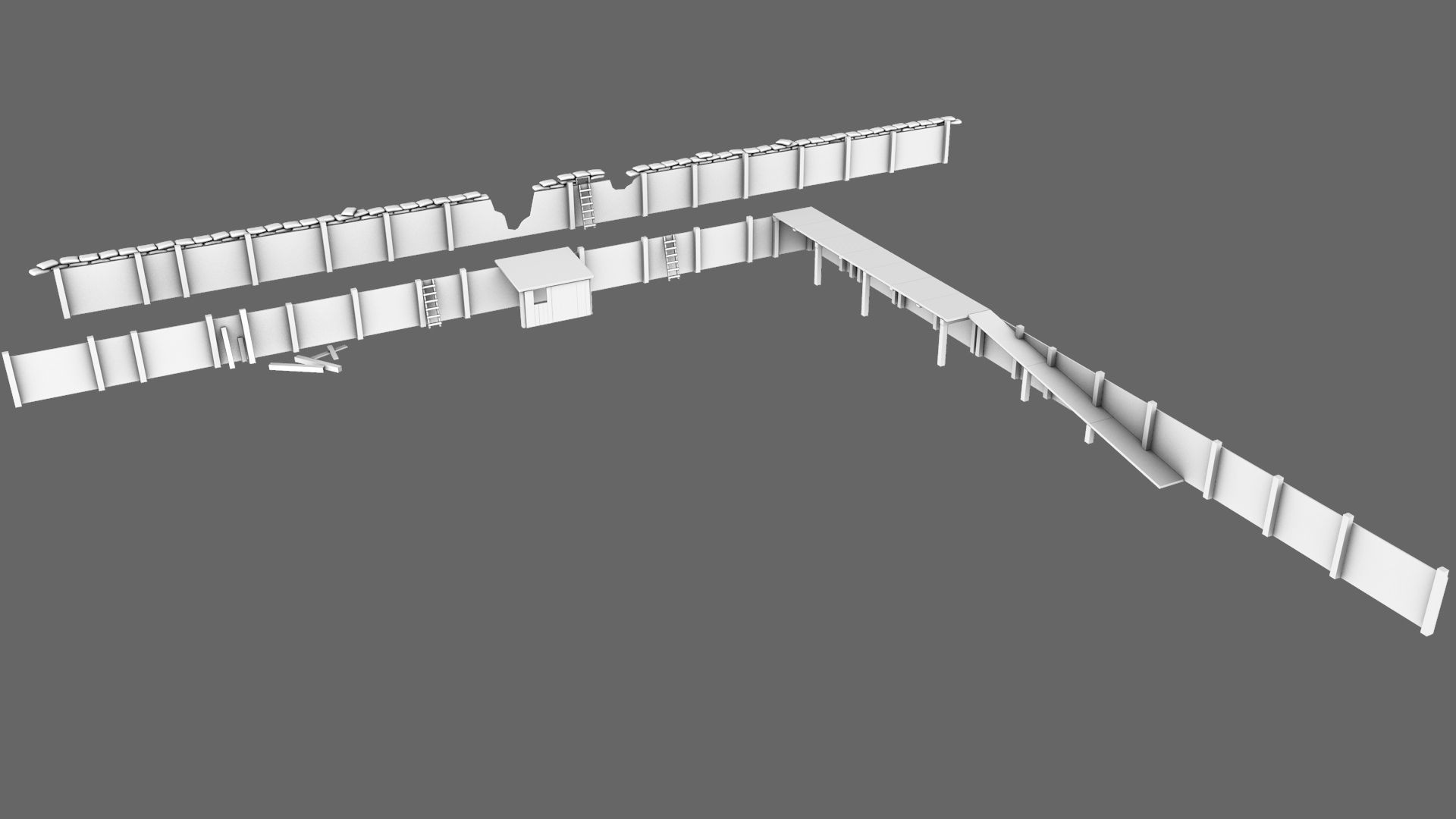 Trench System World War Modular free VR / AR / low-poly 3D model | CGTrader