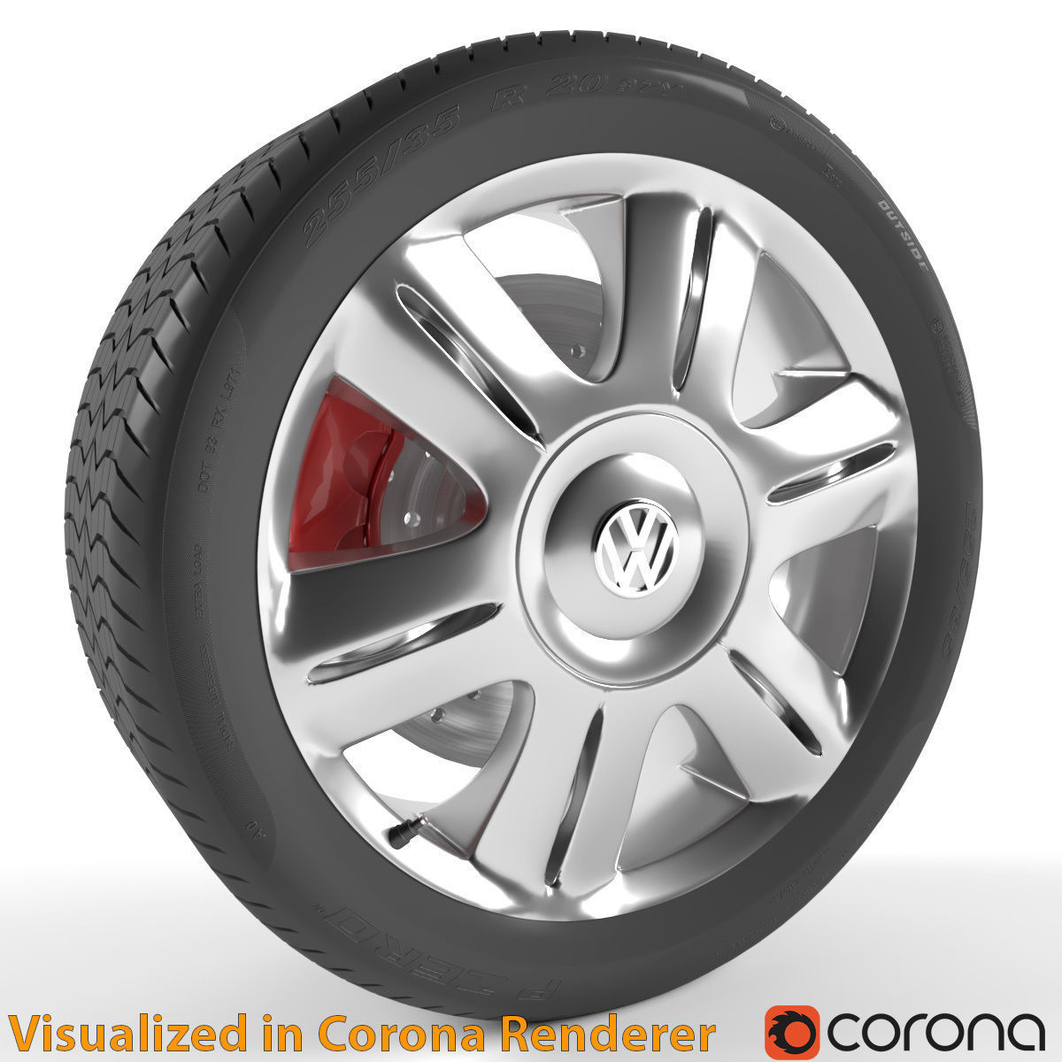 Volkswagen Passat Wheel 3D model | CGTrader
