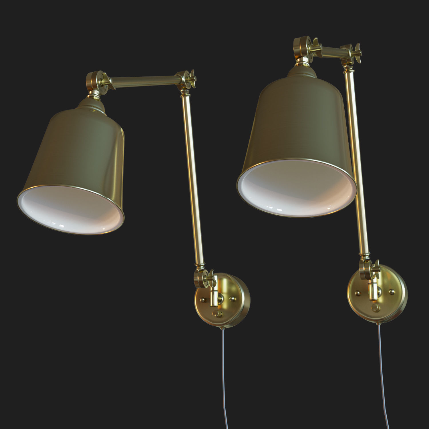 Mendes Antique Brass Wall 3D model rigged | CGTrader