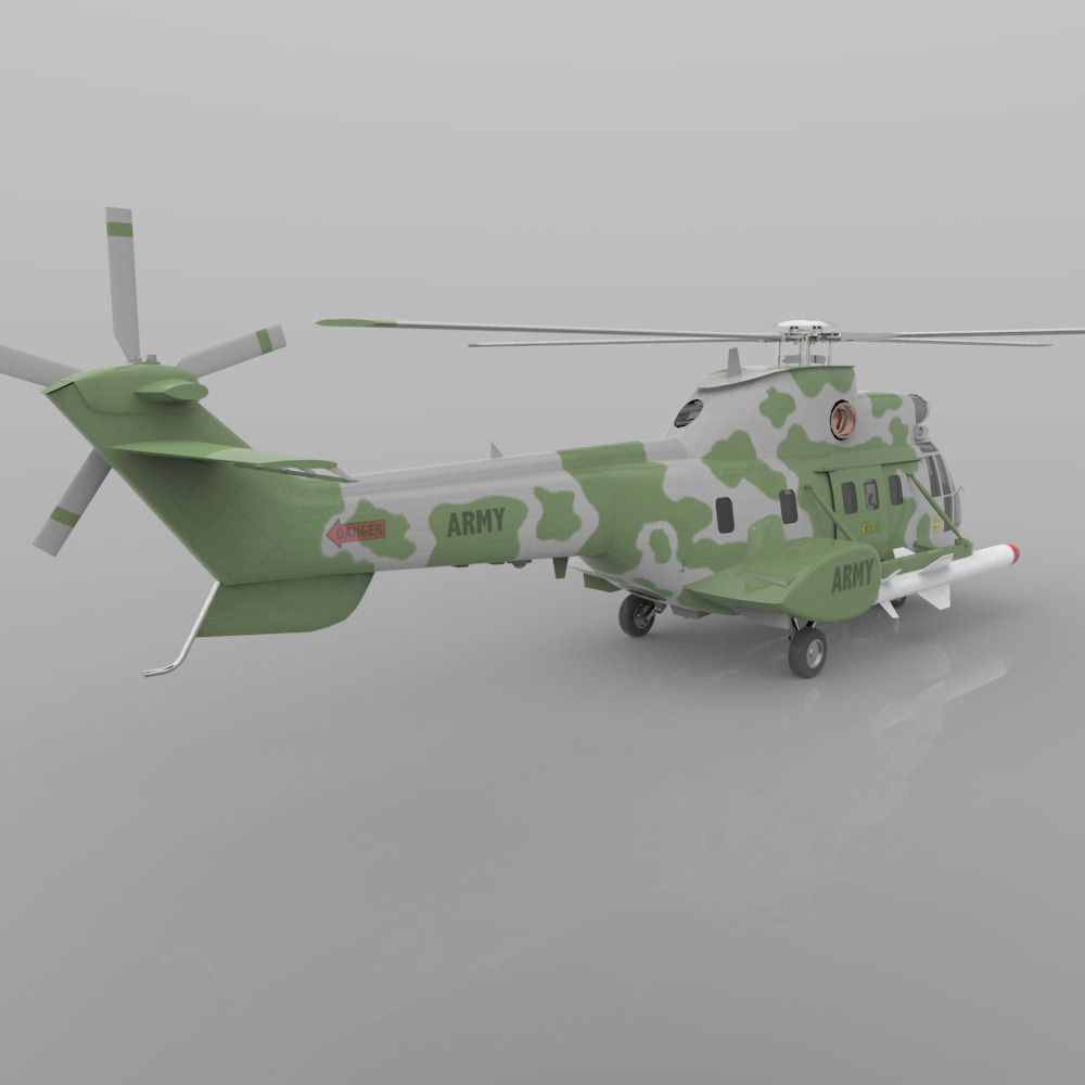 Super Puma AS-332B Helicopter 3D model | CGTrader