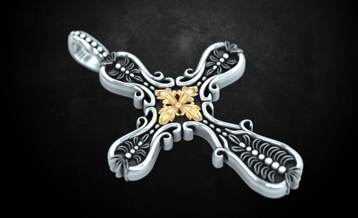 Cross with patterns 247 3D model 3D printable | CGTrader