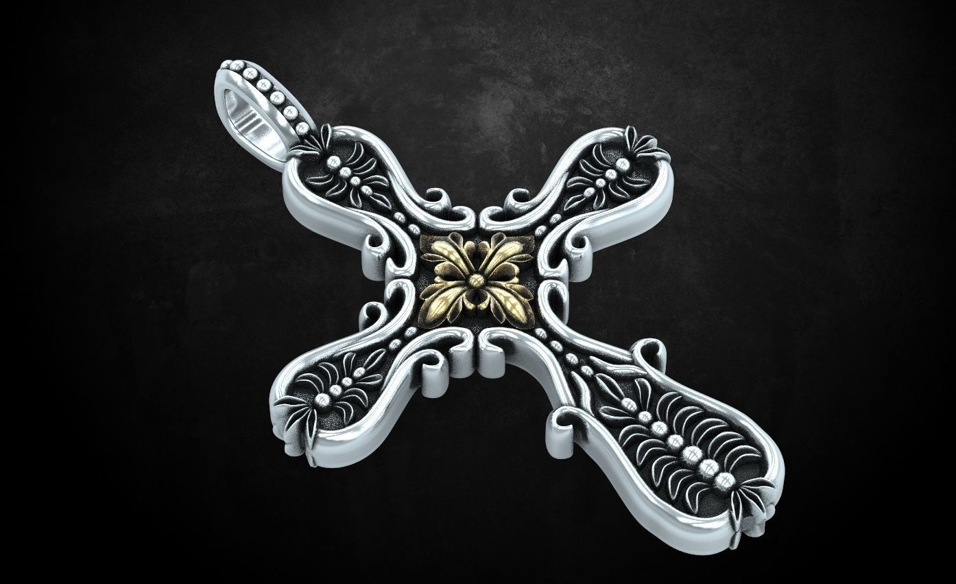Cross with patterns 247 3D model 3D printable | CGTrader