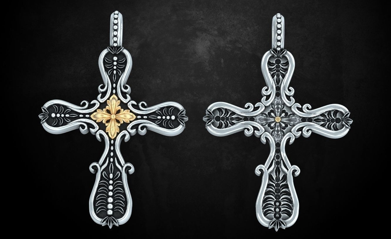 Cross with patterns 247 3D model 3D printable | CGTrader
