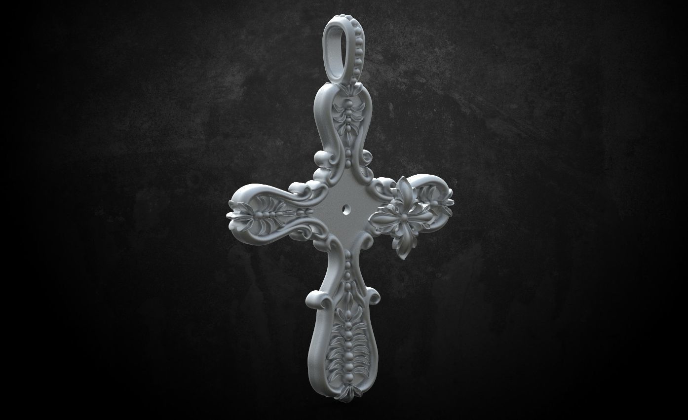 Cross with patterns 247 3D model 3D printable | CGTrader