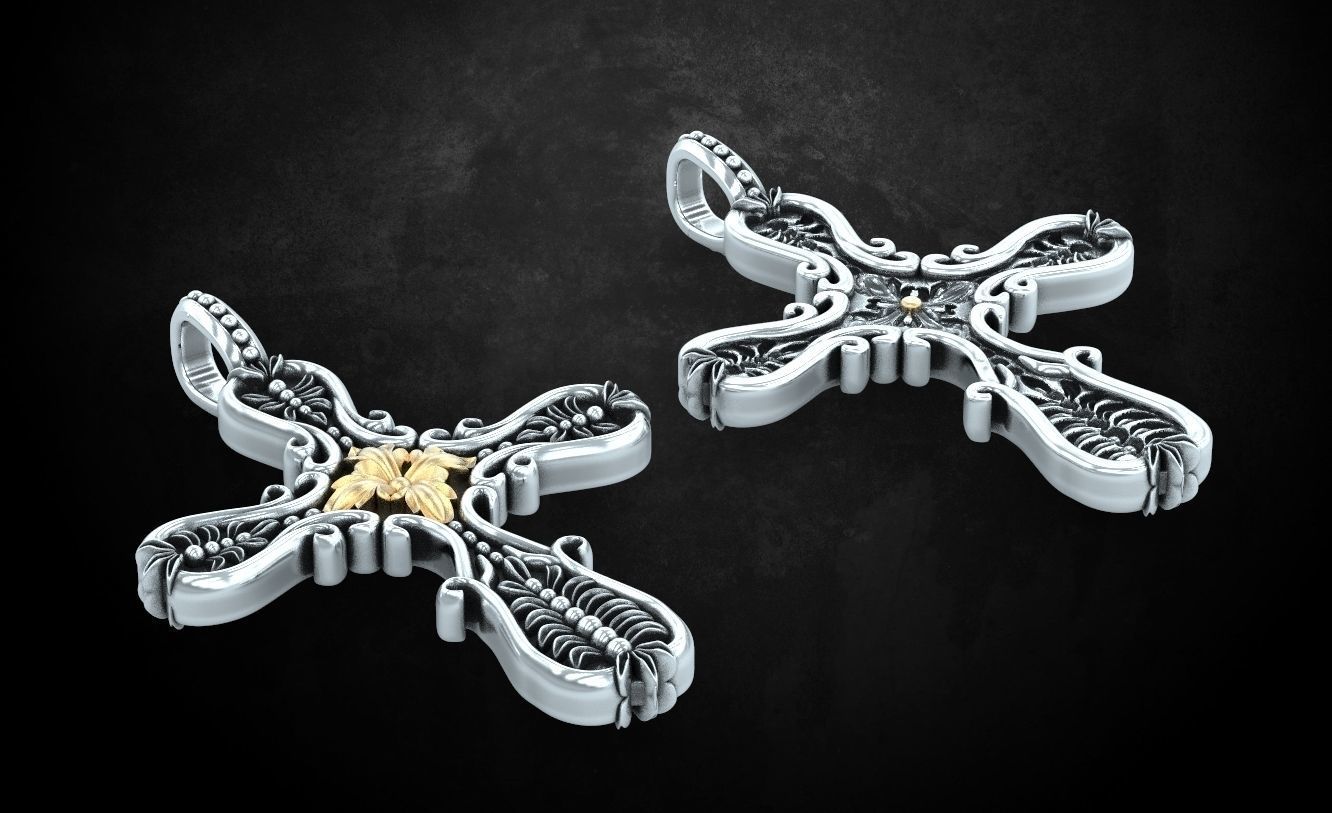 Cross with patterns 247 3D model 3D printable | CGTrader