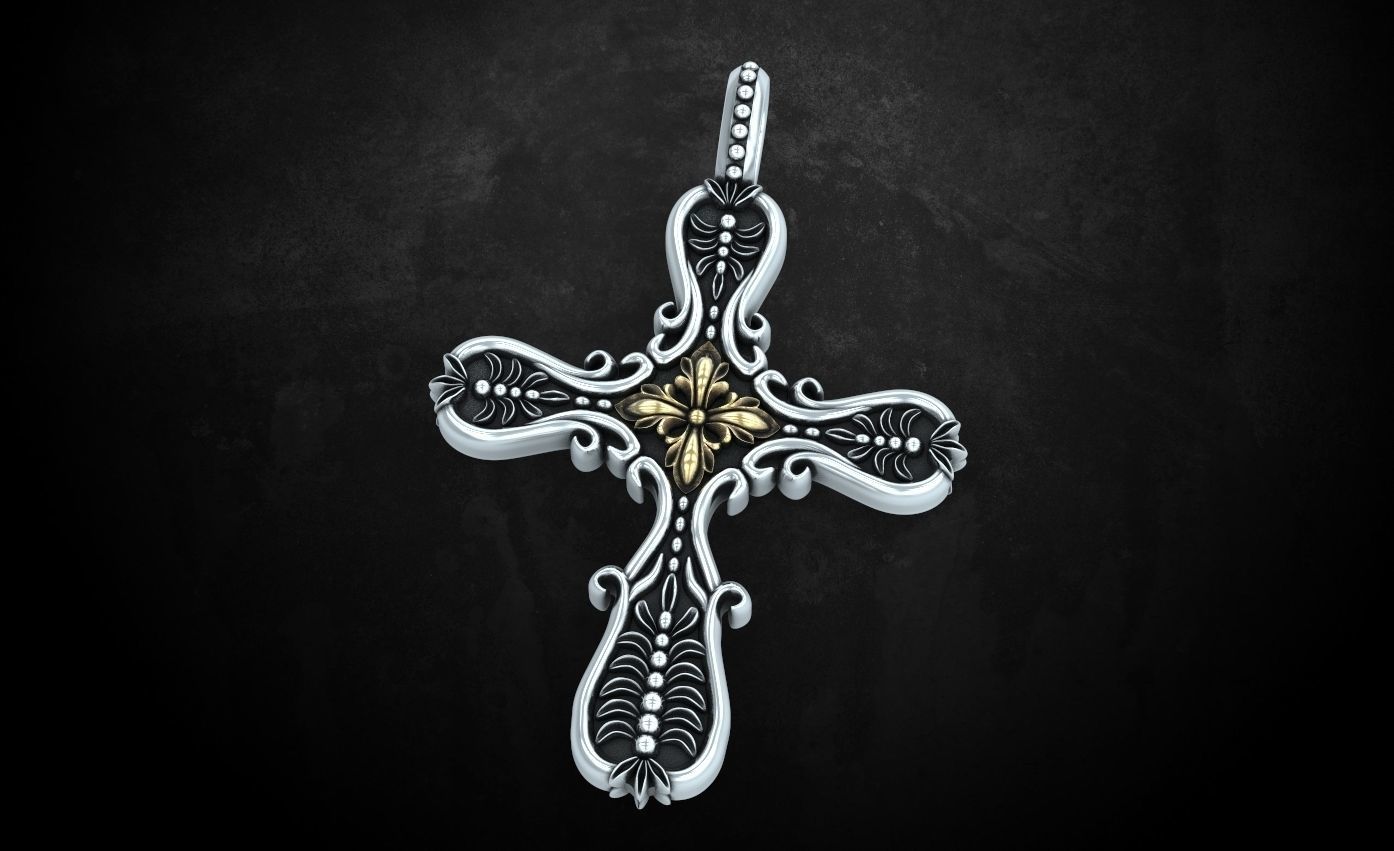 Cross with patterns 247 3D model 3D printable | CGTrader