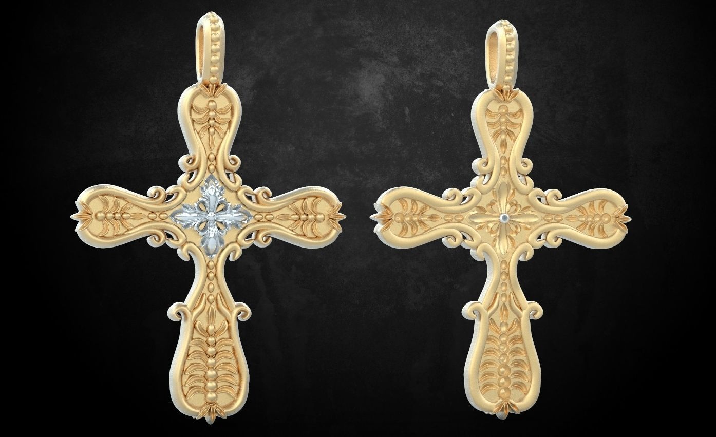 Cross with patterns 247 3D model 3D printable | CGTrader