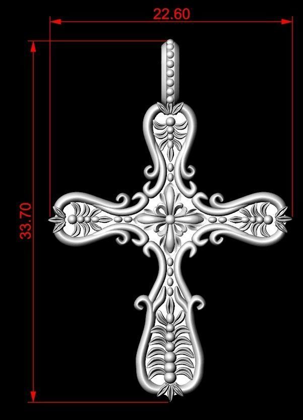 Cross with patterns 247 3D model 3D printable | CGTrader