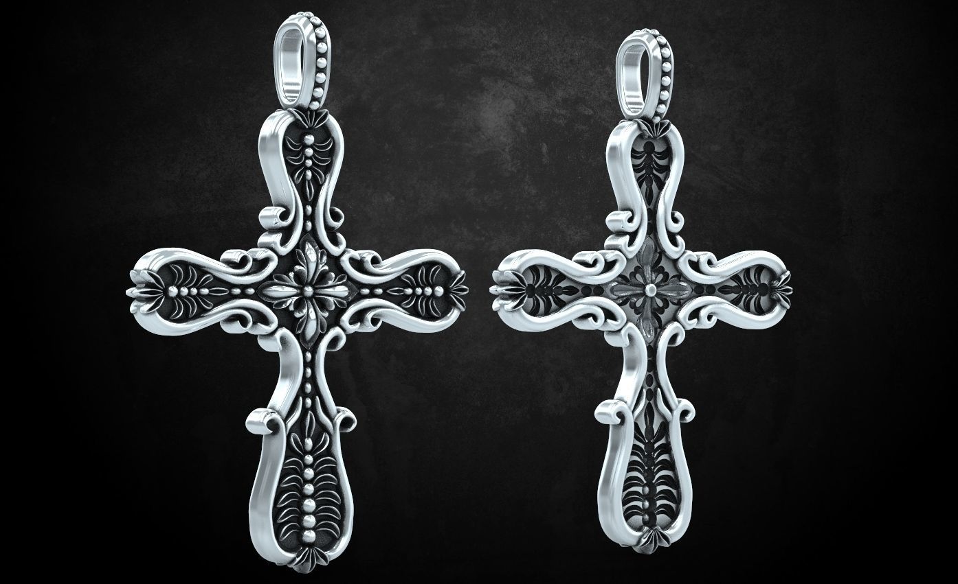 Cross with patterns 247 3D model 3D printable | CGTrader