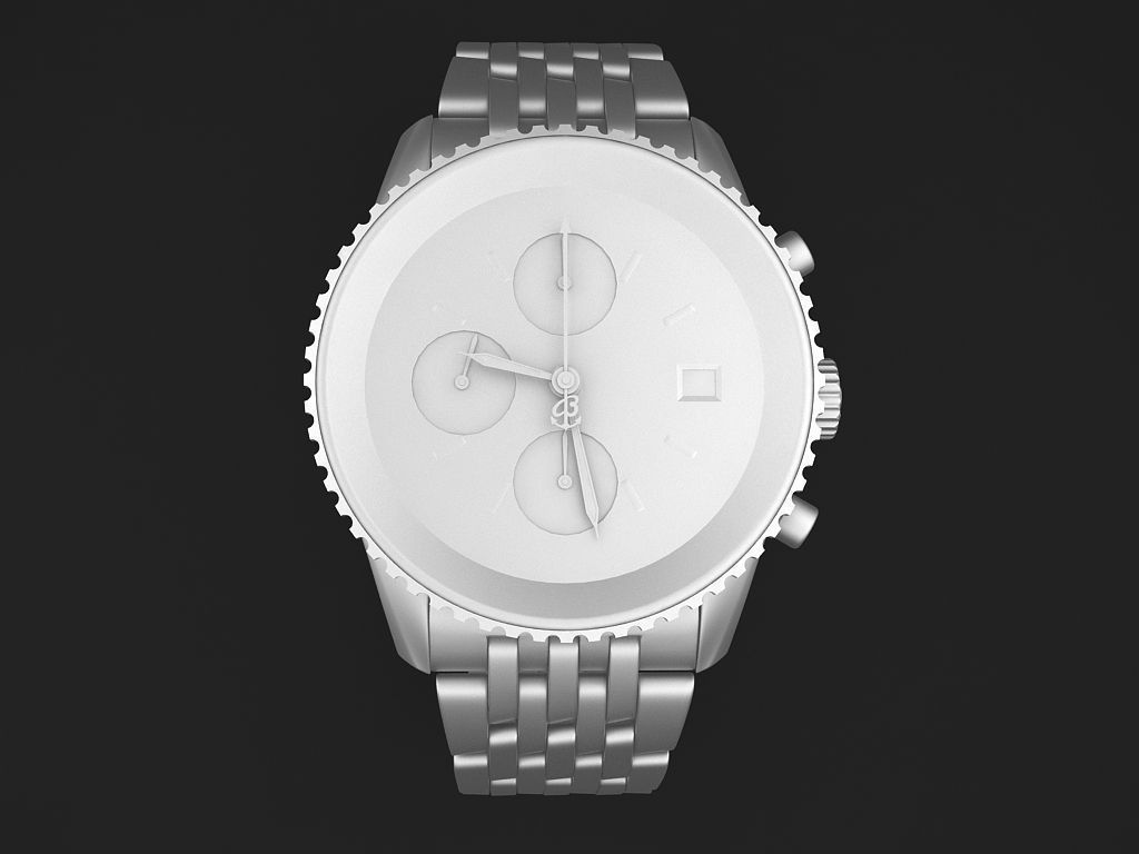 Breitling Navitimer II steel braclet mens watch 3D model | CGTrader