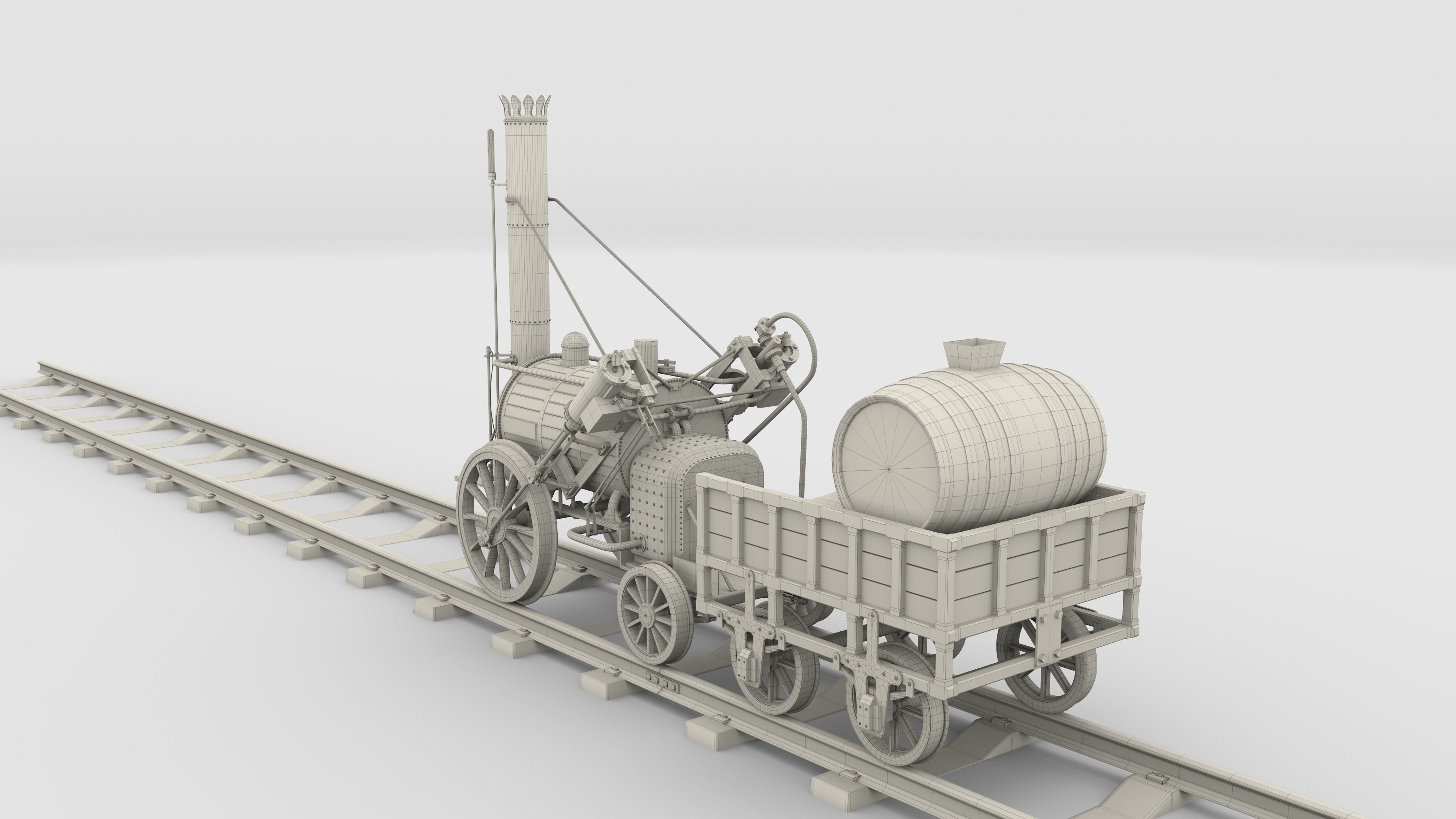 The Stephenson Animated Rocket Locomotive 3D model animated | CGTrader
