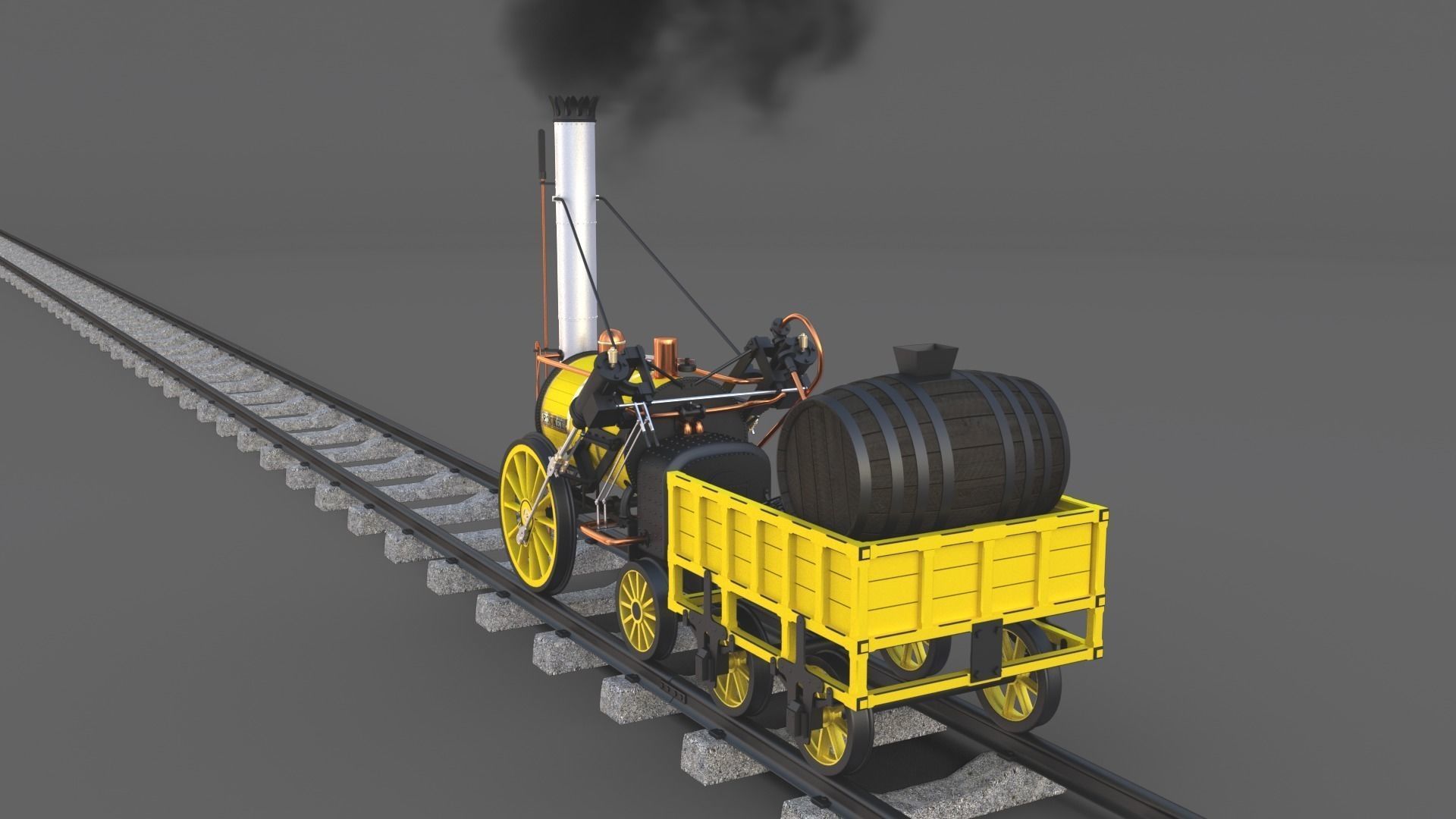 The Stephenson Animated Rocket Locomotive 3D model animated | CGTrader