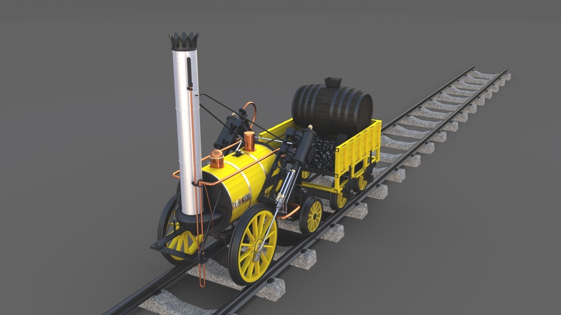 The Stephenson Rocket Locomotive 3D model | CGTrader