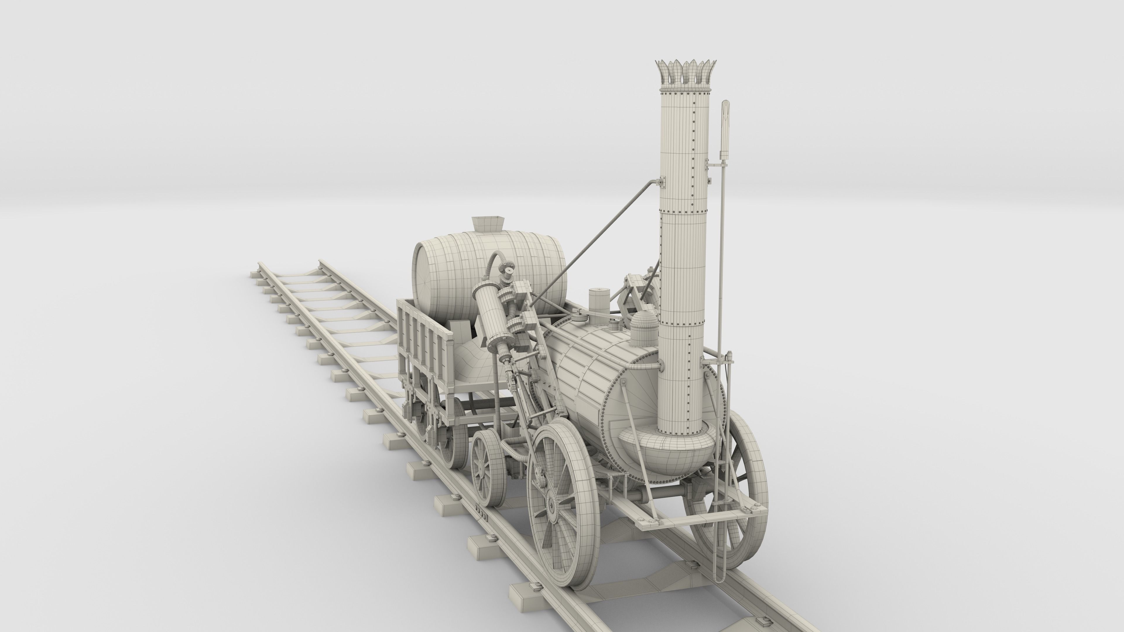 The Stephenson Rocket Locomotive 3D model | CGTrader