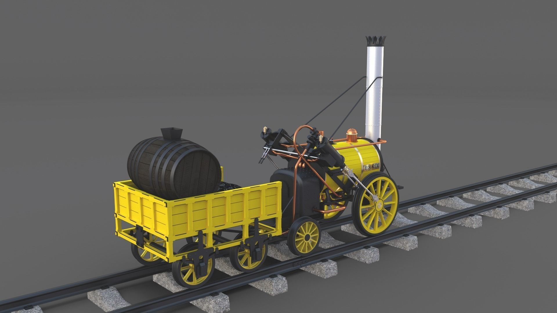 The Stephenson Rocket Locomotive 3D model | CGTrader