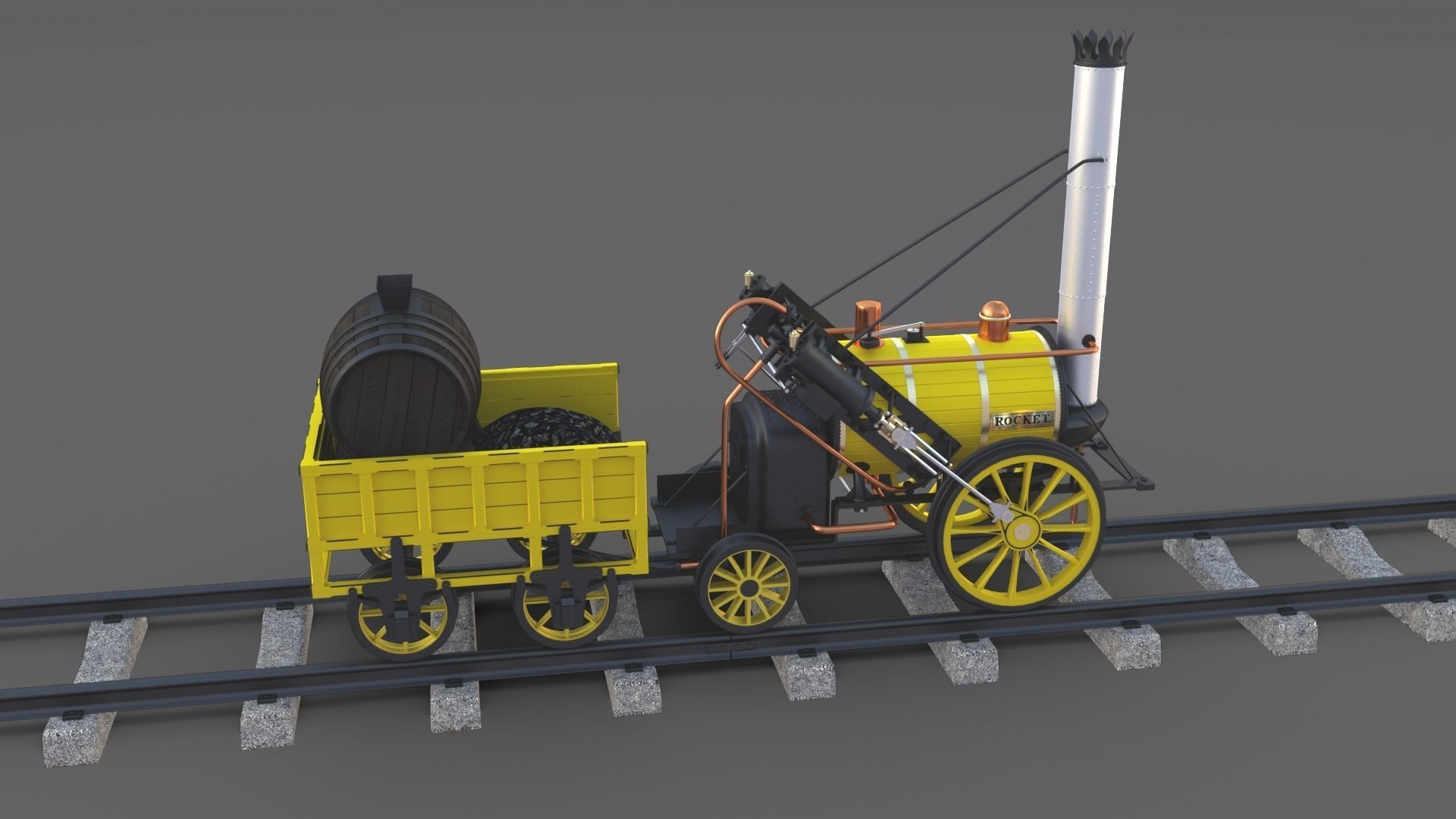 The Stephenson Rocket Locomotive 3D model | CGTrader