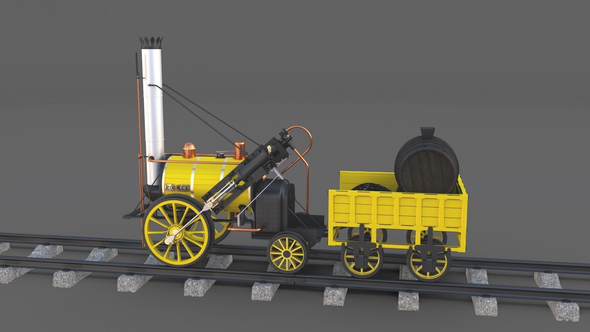The Stephenson Rocket Locomotive 3D model | CGTrader