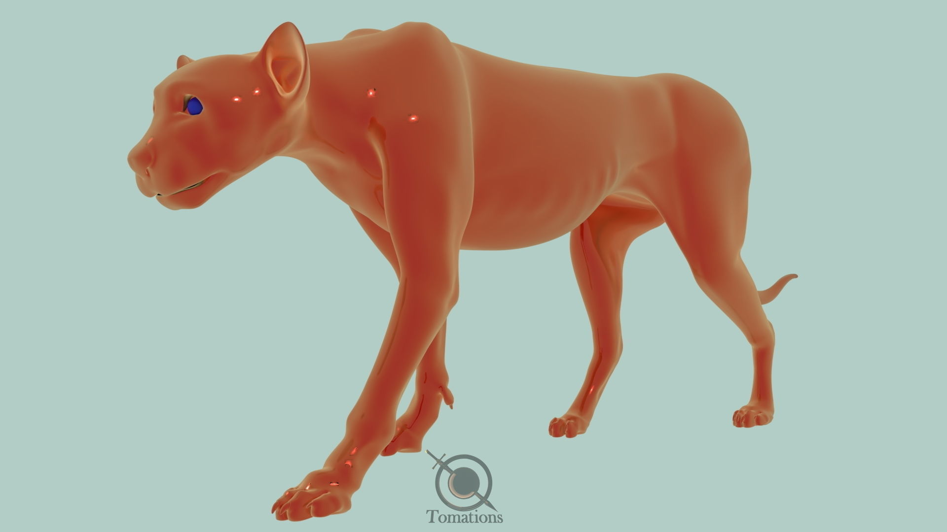 Cheetah with checkered pattern 3D model | CGTrader