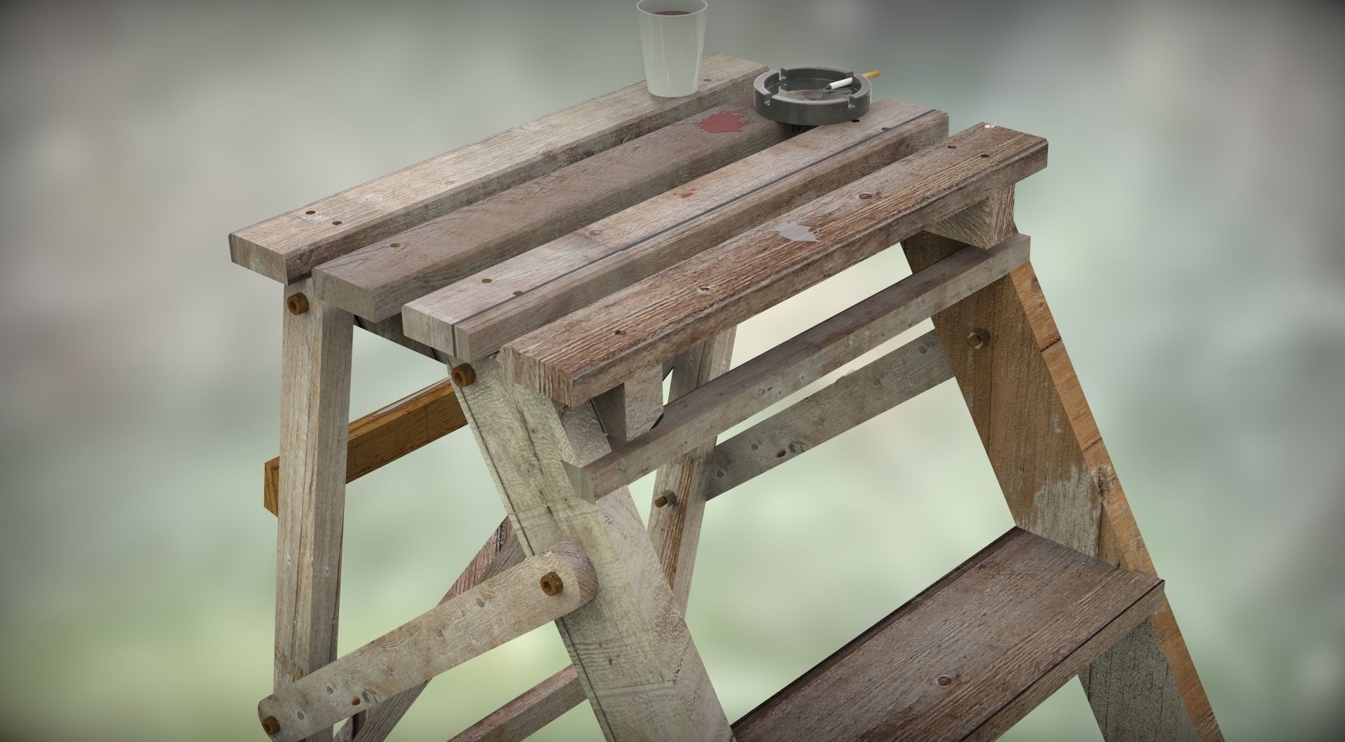 Step Ladder and Props 3D model | CGTrader