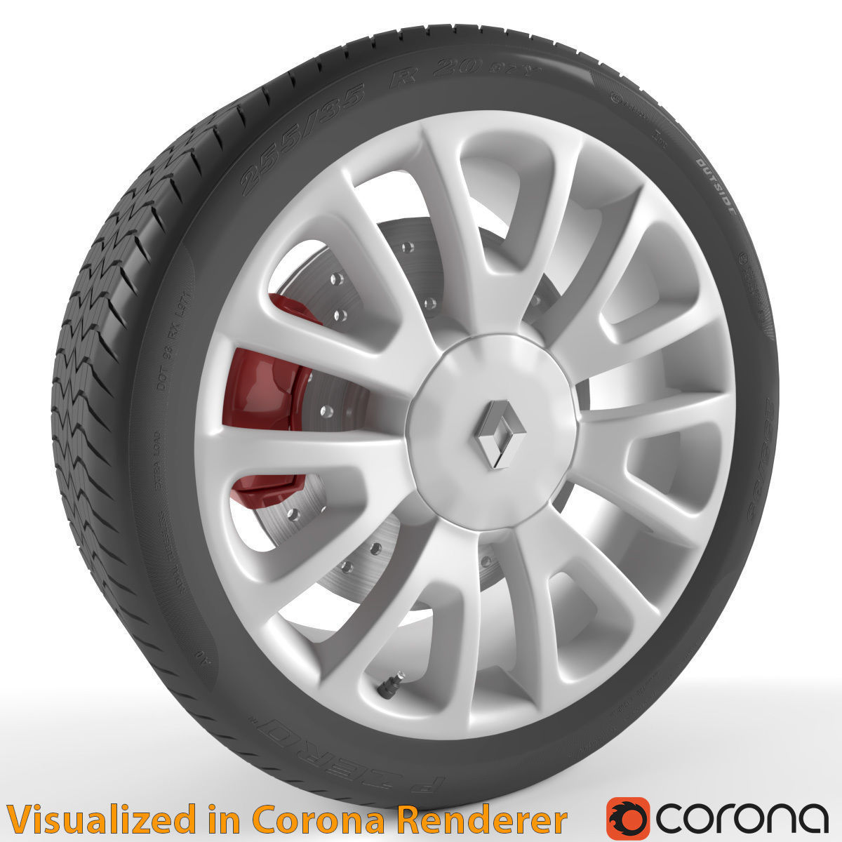 Renault Clio Wheel 3D model | CGTrader