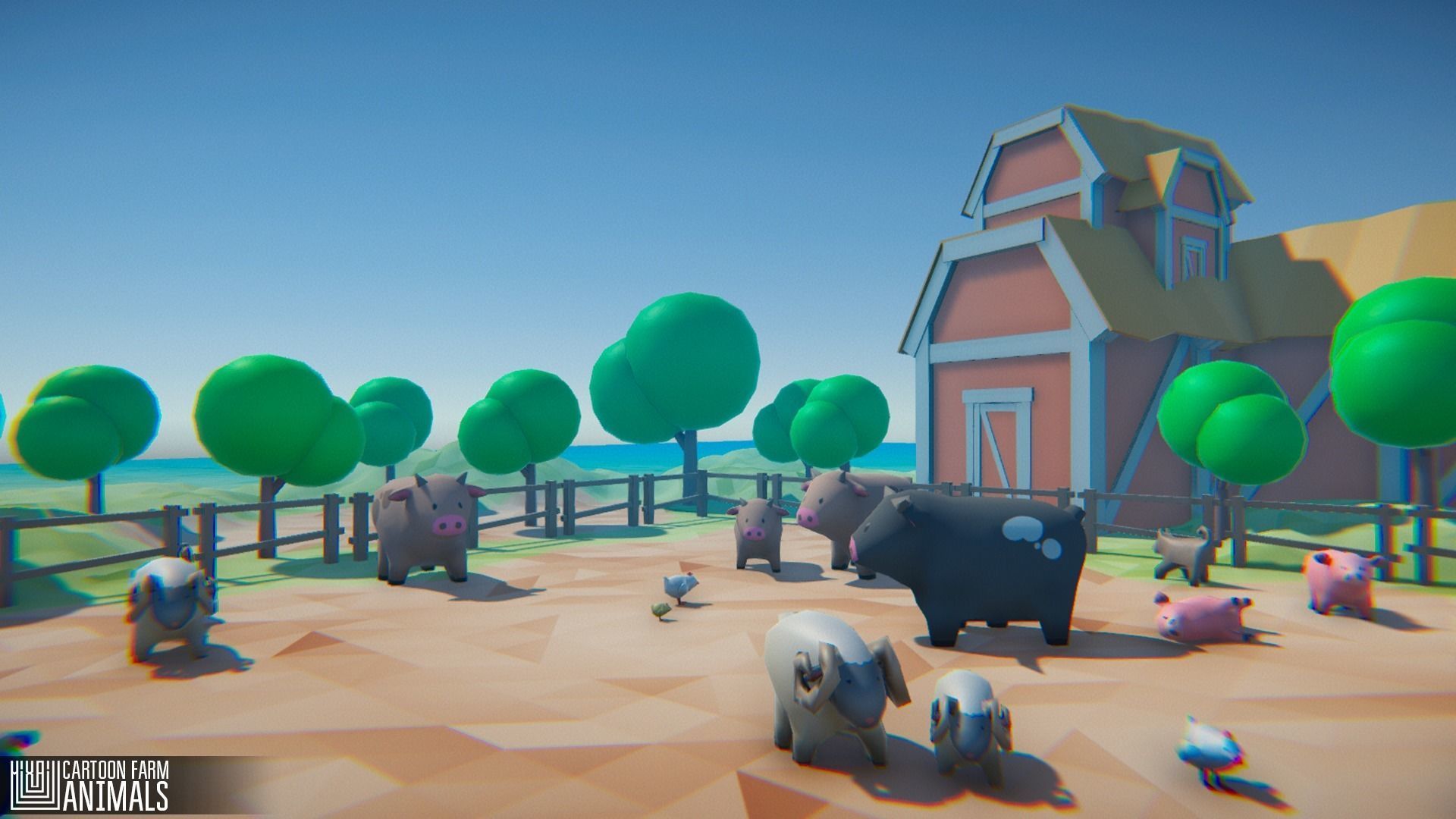 3D model Cartoon Farm Animals VR / AR / low-poly rigged animated | CGTrader