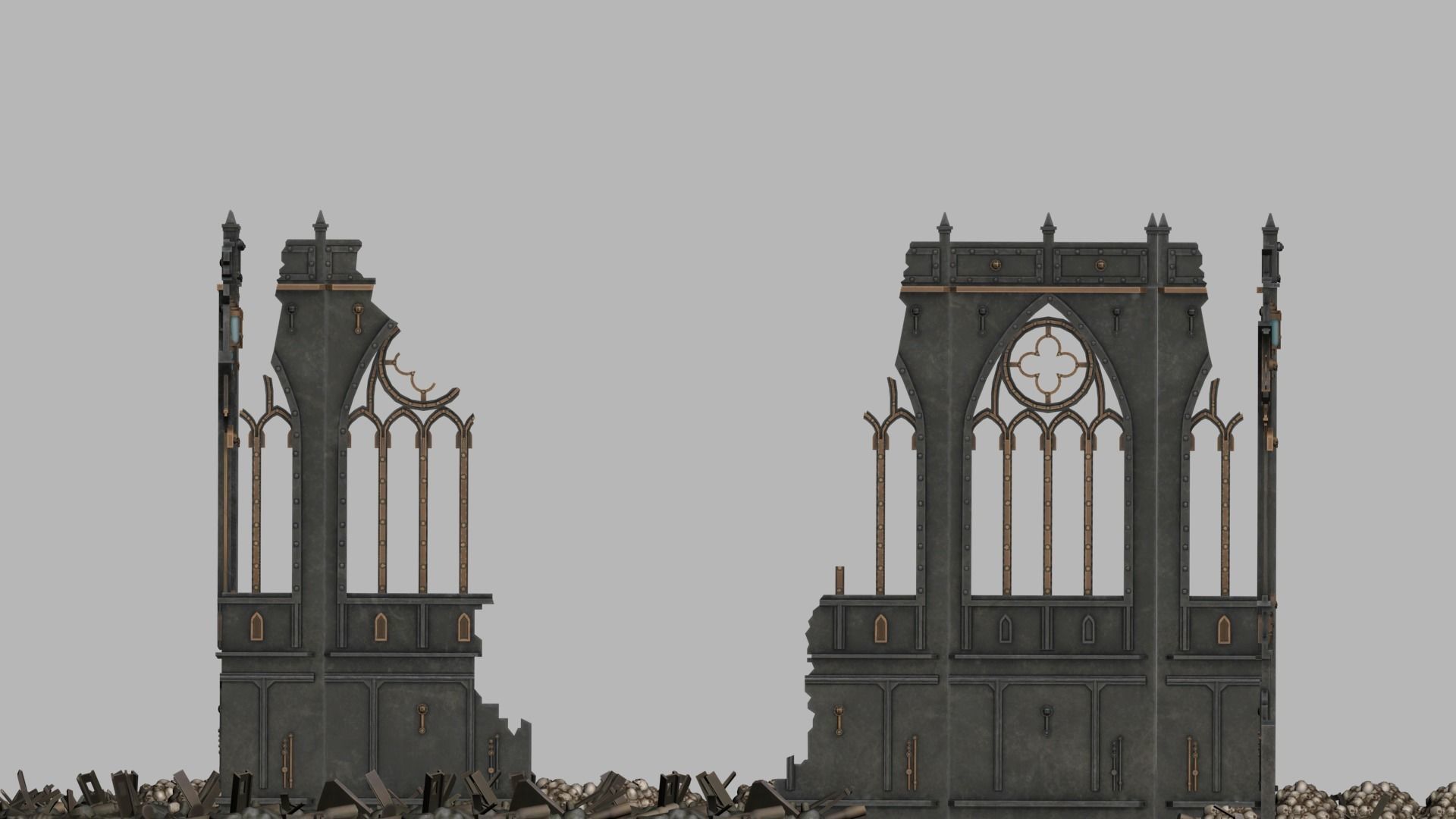 3D model Shrine of the Aquila Ruin Backdrop Set VR / AR / low-poly ...