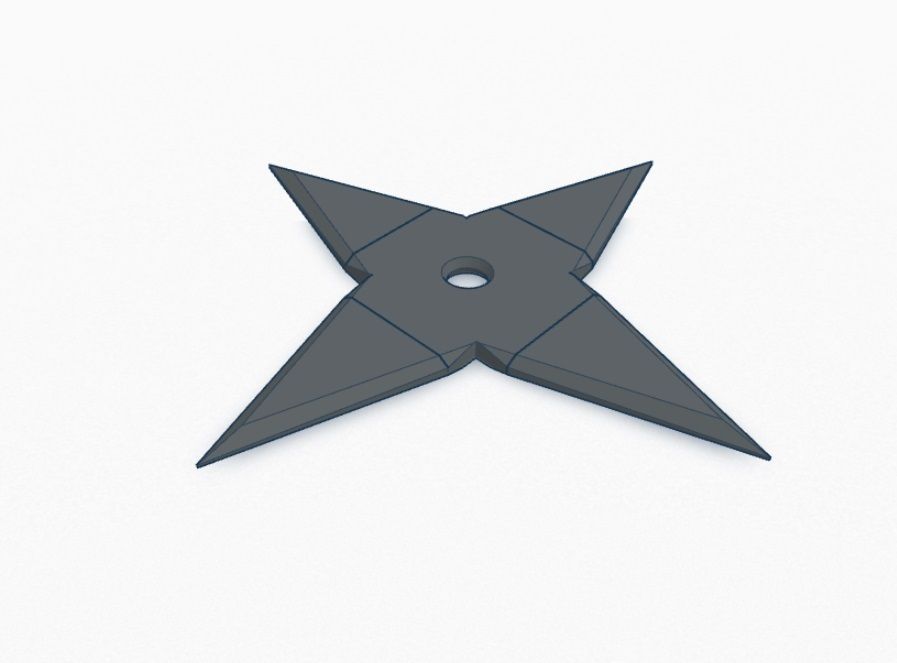 Ninja Star v2 - 4 point 3D model 3D printable | CGTrader